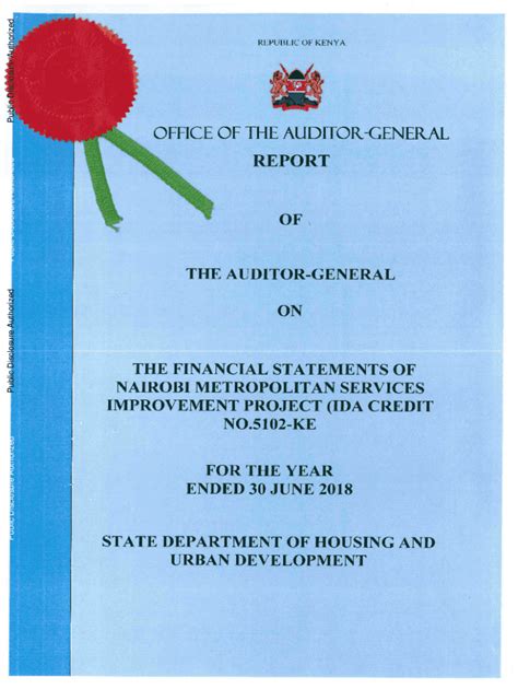 Fillable Online Office Of The Auditor General Report World Bank