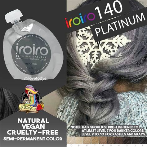 Iroiro 140 Platinum Vegan Cruelty Free Natural Semi Permanent Hair