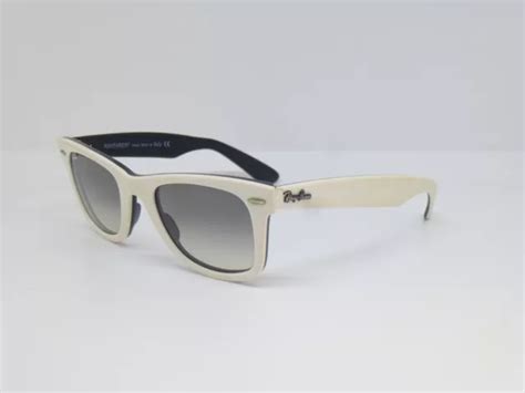 Ray Ban Wayfarer Rb 2140 95632 47 White Black Wgrey Gradient Lens