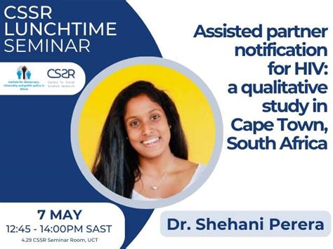 Olivier Pradier On Linkedin Lunchtime Seminar Dr Shehani Perera University Of Cape Town