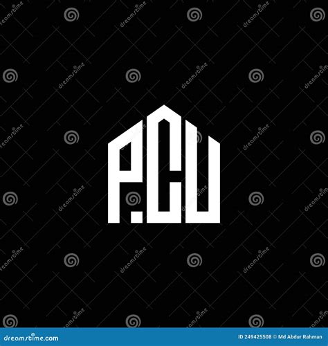 Pcu Letter Logo Design On Black Background Pcu Creative Initials