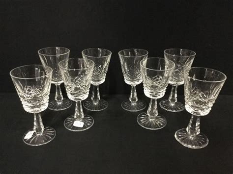Sold Price Collection Of 8 Marked Waterford Crystal Goblets