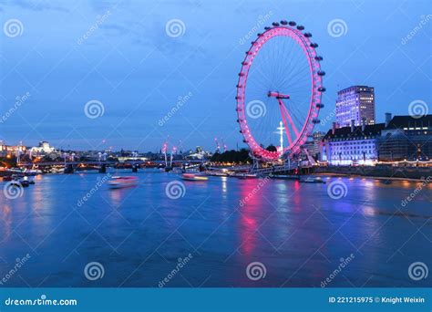 London Eye Night View And City Photography River Thames Editorial