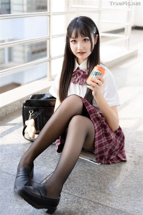 Mtcos 喵糖映画 Vol023 Chinese Cute Model Long Hair Jk Girl