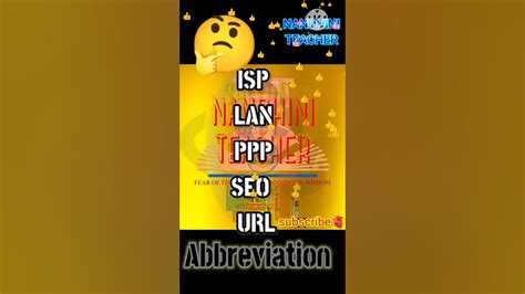 🖥️abbreviation Isp Lan Ppp Seo Url Youtube