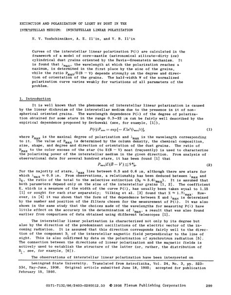 Pdf Extinction And Polarization Of Light By Dust In The Interstellar Medium Interstellar