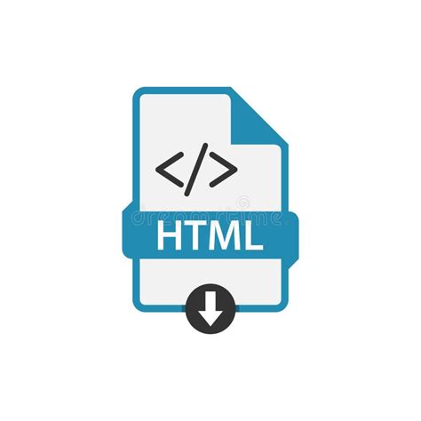 Вектор дизайна значка Html плоский Иллюстрация вектора иллюстрации