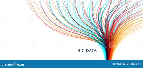 Curved Lines With Perspective Effect Optical Fiber 3d Abstract Background Stock Vector