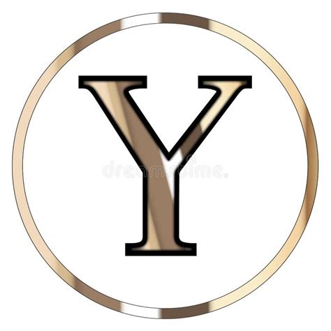3d Upsilon Symbol In Gold Stock Illustration Illustration Of White