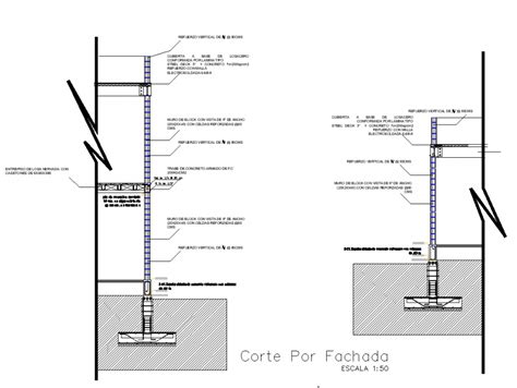 Wall Detail Section And Elevation 2d View Layout File