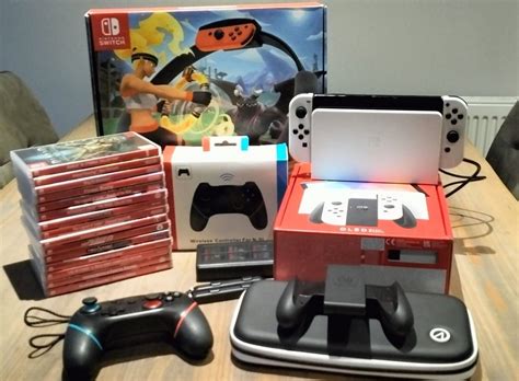 Nintendo Switch Oled Weiß Bundle 15 Spiele Hülle Und Mehr Kaufen