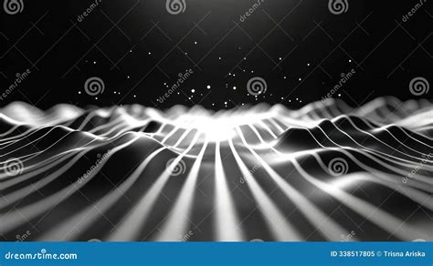 a monochromatic wave pattern with floating particles creating a