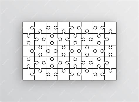 Premium Vector Puzzle Pieces Set Jigsaw Outline Grid Scheme Of