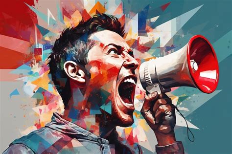 Premium Ai Image Megaphone Speaker Or Megaphone Loudspeaker For