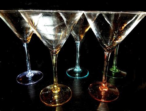 Martini Glasses With Colored Stems