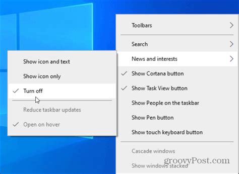 How To Disable The News And Interests Widget On The Windows 10 Taskbar