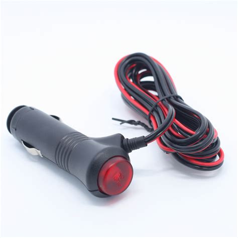 带开关汽车车载点烟器插头带线保险丝led指示灯12v电源线汽车用品 虎窝淘