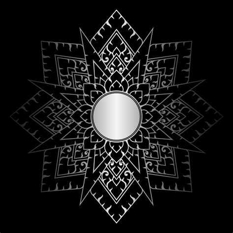 Mandala Pattern Thai Art Silver Eight Pointed Star 13530363 Vector Art