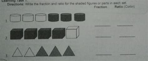 Solved Leaming Task Directions Write The Fraction And Ratio For
