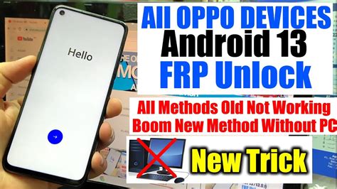 All Oppo FRP Bypass Unlock Without Pc Android 13 2023 All Oppo Devices Google Account Remove