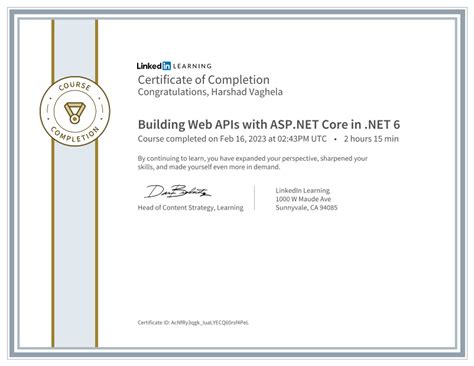 Harshad Vaghela On Linkedin Certificate Of Completion