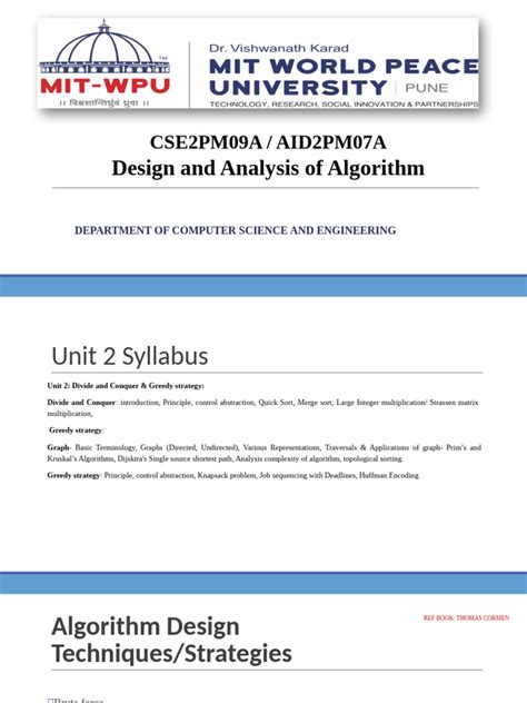 Unit 2divide And Conquer And Greedy Stratagy Pdf Theoretical Computer Science Algorithms