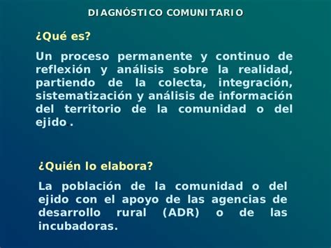 Porque Hacer Un Diagnostico Comunitario Enfoya