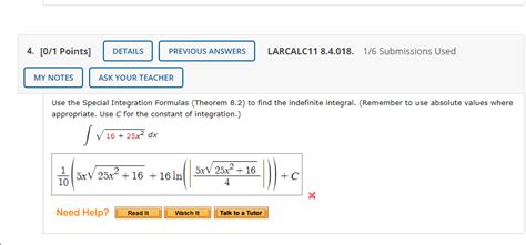 Solved 4 0 1 Points DETAILS PREVIOUS ANSWERS LARCALC11 Chegg