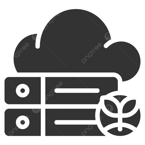Cloud Storage Icon Design Glyph Style Database Smart Energy Vector