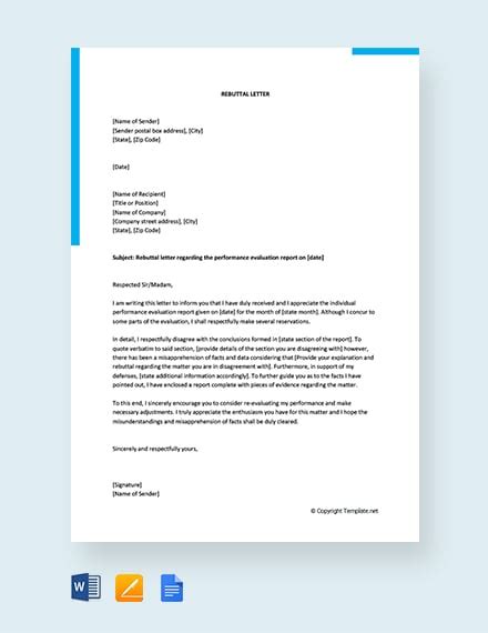 Free Rebuttal Letter Template Download 2538 Letters In Microsoft Word