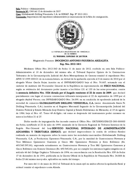 Spa 1360 12 12 2017 Importancia Del Expediente Administrativo