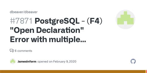 Postgresql F4 Open Declaration Error With Multiple Databases