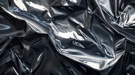Wrinkled Black Shiny Plastic Or Fabric Texture Stock Illustration Illustration Of Backdrop