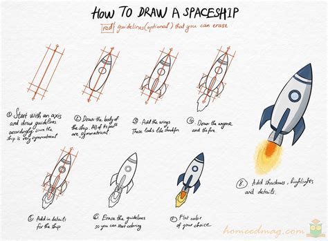11 Easy And Cute Rocket Ship Drawing Ideas Drawing Photos1