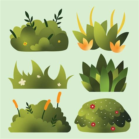 Premium Vector Grass Set Elements Vector Illustration