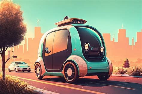 Premium Photo Self Driving Or Driverless Vehicle Navigating Urban Terrain
