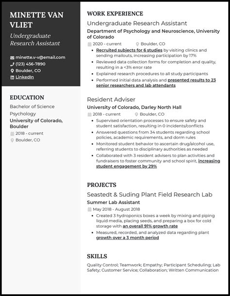 3 Undergraduate Research Resume Examples Built For 2025