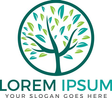 Round Tree Vector Logo Design Vector Art At Vecteezy