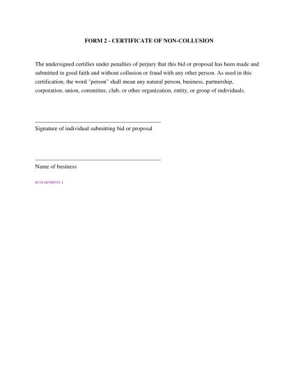 18 Non Collusion Statement Free To Edit Download And Print Cocodoc