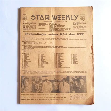 Jual Antik Vintage Majalah Lama Star Weekly Tahun Xvi No818 2 September 1961 Artikel Ktt Non
