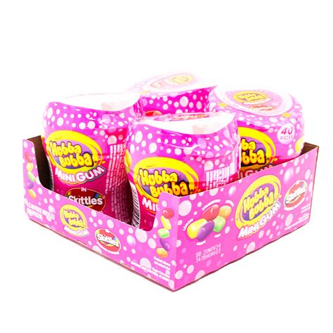 Hubba Bubba Skittles Mini Gum Bottle 40 Pieces 4 Pack