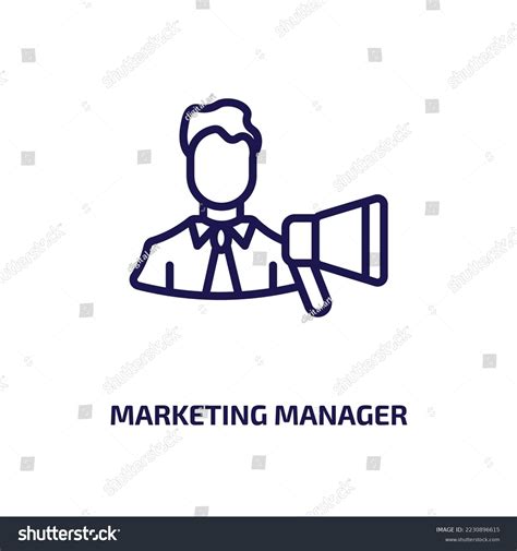 Marketing Manager Icon Professions Collection Thin Stock Vector Royalty Free 2230896615