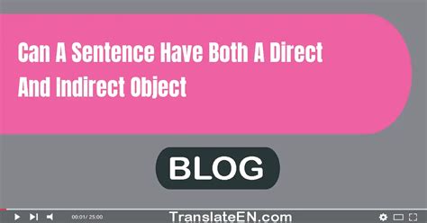 Can A Sentence Have Both A Direct And Indirect Object