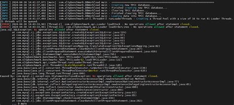 에러 해결 Mysql Comoltpbenchmarkapiloader Loadstock No