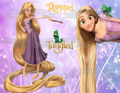 Disney Tangled Rapunzel Flowers Pascal Edible Cake Topper Image Abpid0 A Birthday Place