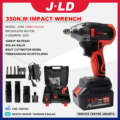 Jual JLD Impact Wrench Brushless Cordless V Mesin Buka Baut Mobil Baterait In Chuck Impek