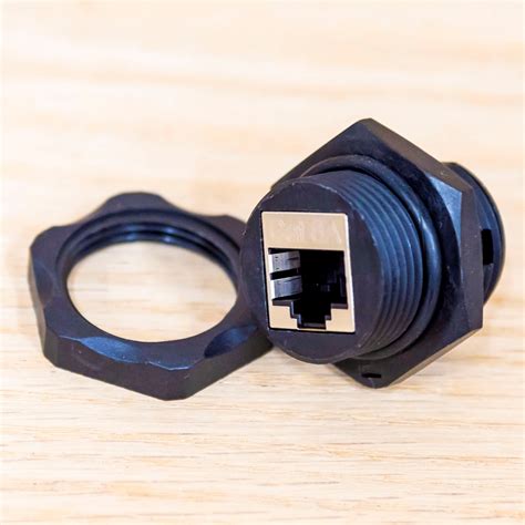 Cat 6a Rj45 Shielded Industrial Panel Mount Bulkhead Coupler Waterproo
