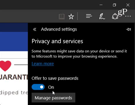 How To Manage Passwords With Edge Browser In Windows 10