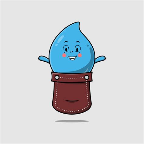 Cute Cartoon Water Drop Coming Out From Pocket 9464979 Vector Art At