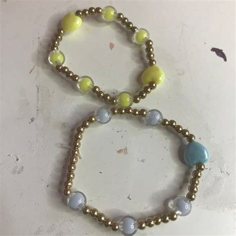 Yellow And Blue Bracelet Duo 2 Pack Etsy